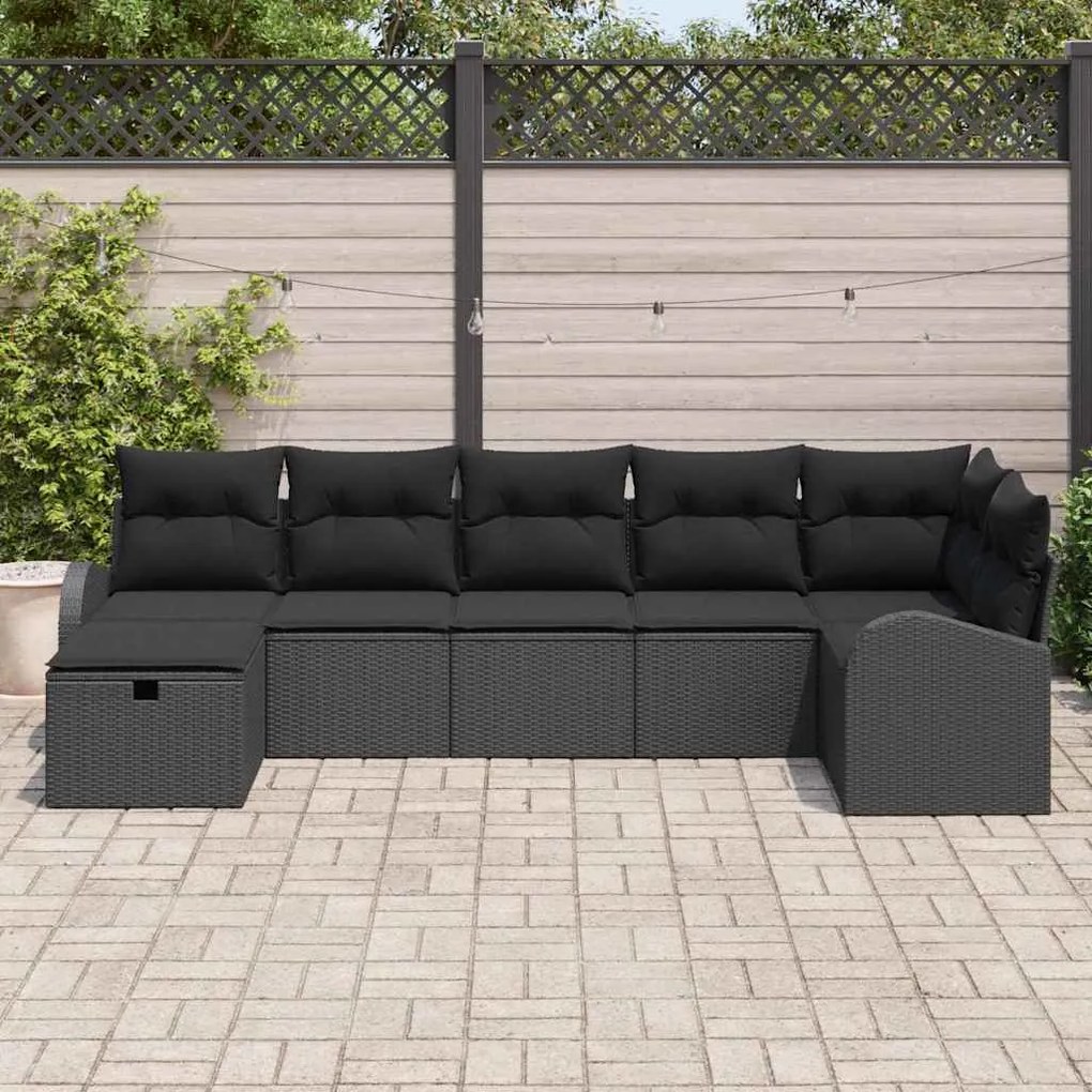 Set pohovek 7 ks Černá polyratan 3359102