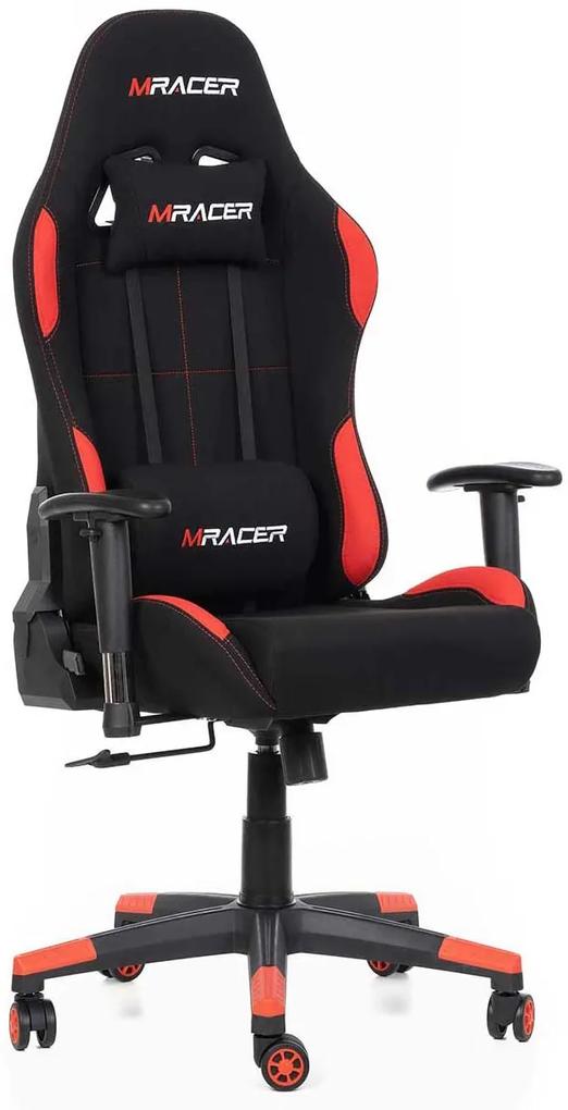 MERCURY Herní židle MRacer látková, černo-červená