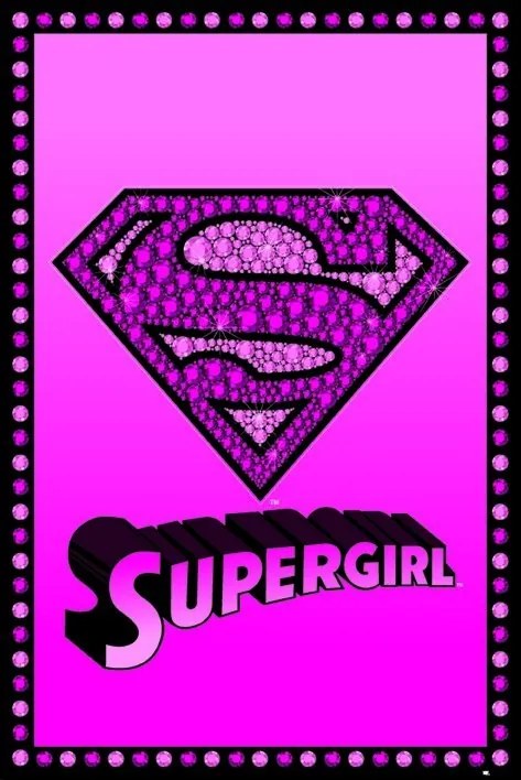 Plakát - Supergirl Bling pink