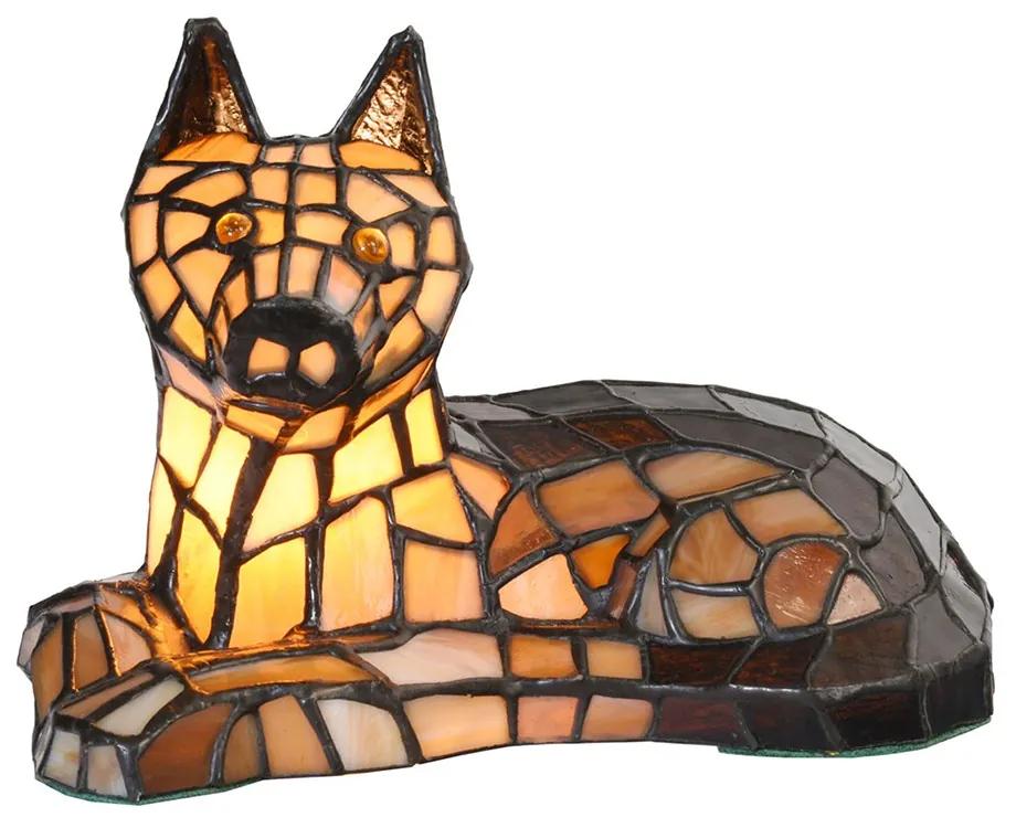 Stolní lampa Tiffany pes - 25*13*17 cm E14/max 1*25W
