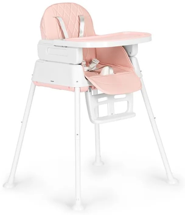 Dětská židlička na krmení 3v1 skládací ECOTOYS PINK