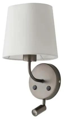 Redo Nástěnná LED lampa Piccadilly 1xE27 + LED 3W Barva: Bronzová, Barva stínidla: šedá