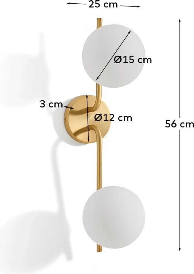 Bílé/ve zlaté barvě nástěnné svítidlo Brisia – Kave Home