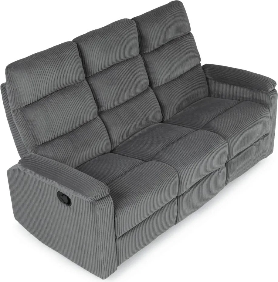 Sedací souprava, polohovací, šedá, manšestrová látka, ASD-C5981 GREY6
