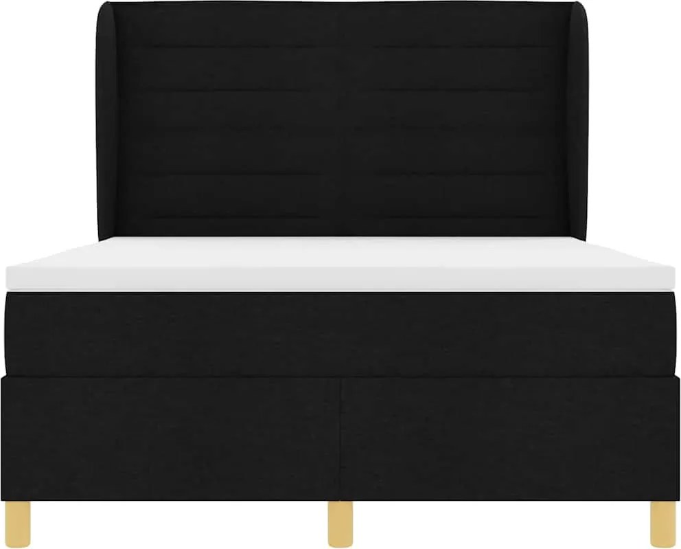 Postel s boxspringem s matrací s čelo Černý 200 x 160 cm textil 3340699