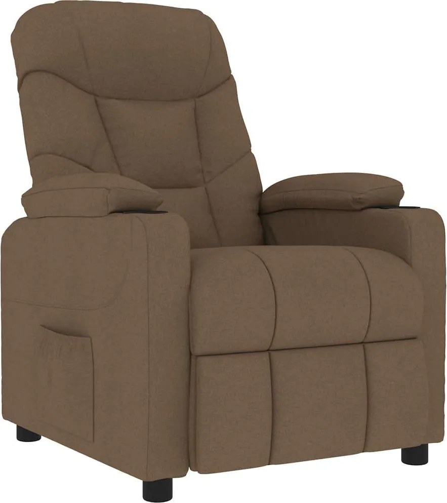 Masážní křeslo hnědé textil 339096