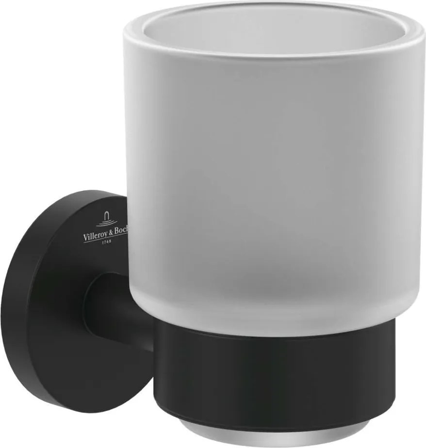 Villeroy & Boch Elements Tender - Držák kartáčků a pasty, sklo/matná černá TVA151018000K5