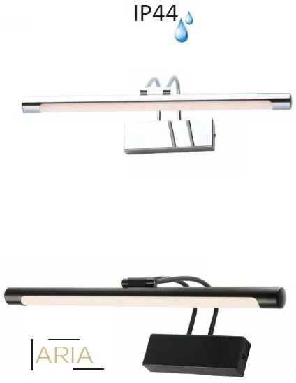 ACA DECOR LED nástěnné svítidlo ARIA 8W/230V/3000K/520Lm/120°/IP44, černá barva