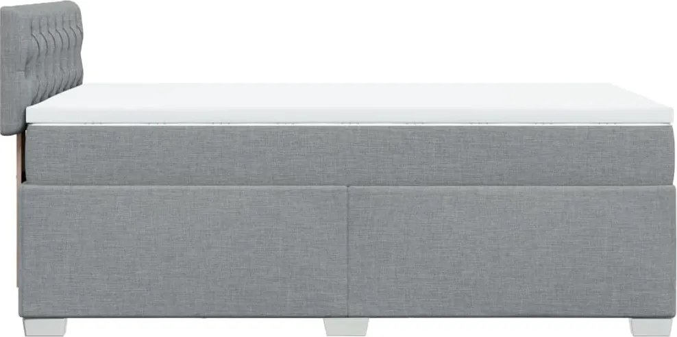 Box spring postel s matrací světle šedá 80 x 200 cm textil 3285722