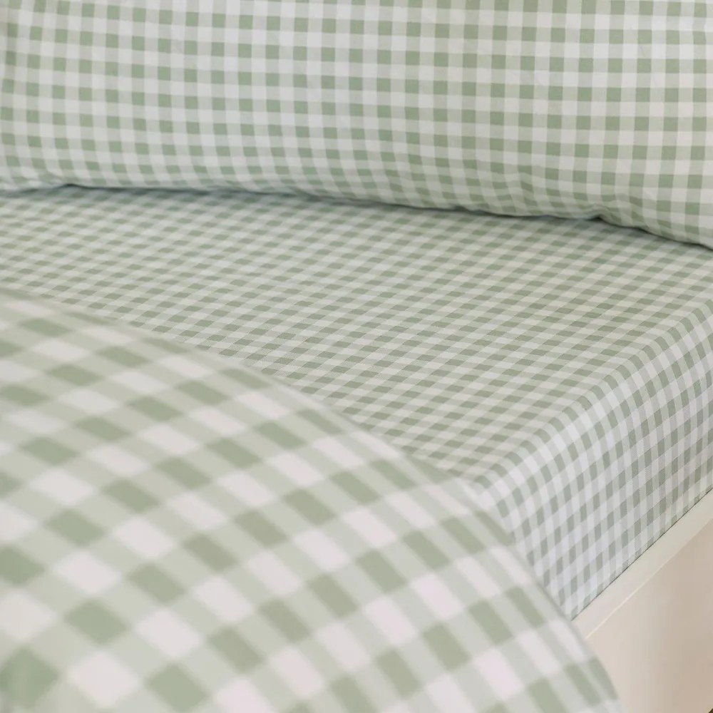 Zelené 3dílné povlečení na dvoulůžko/prodloužené 230x220 cm Bamford Gingham Check – Catherine Lansfield