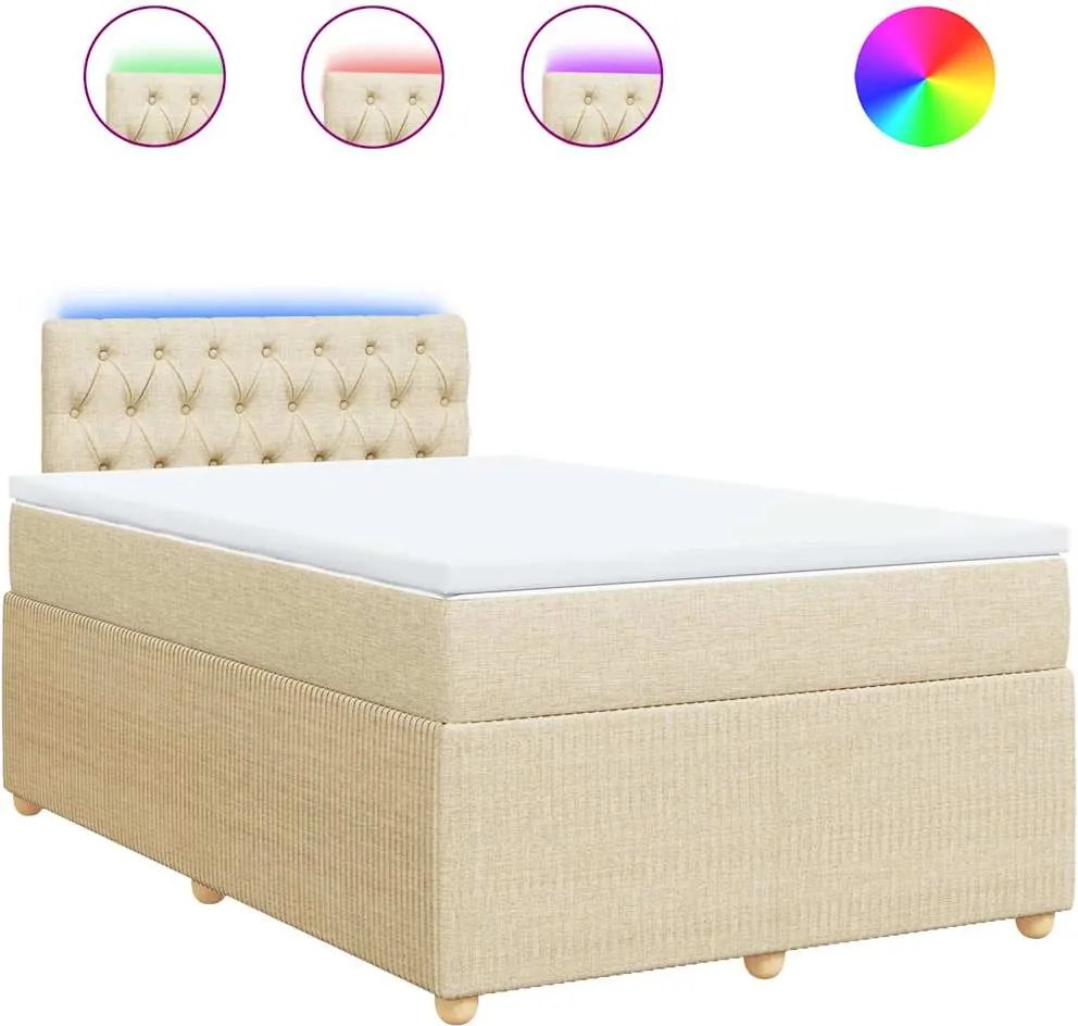 Box spring postel s matrací krémová 120x200 cm textil 3289735