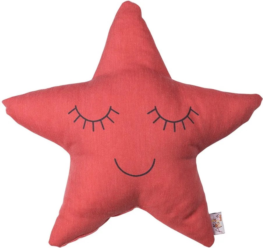 Červený dětský polštářek s příměsí bavlny Mike & Co. NEW YORK Pillow Toy Star, 35 x 35 cm