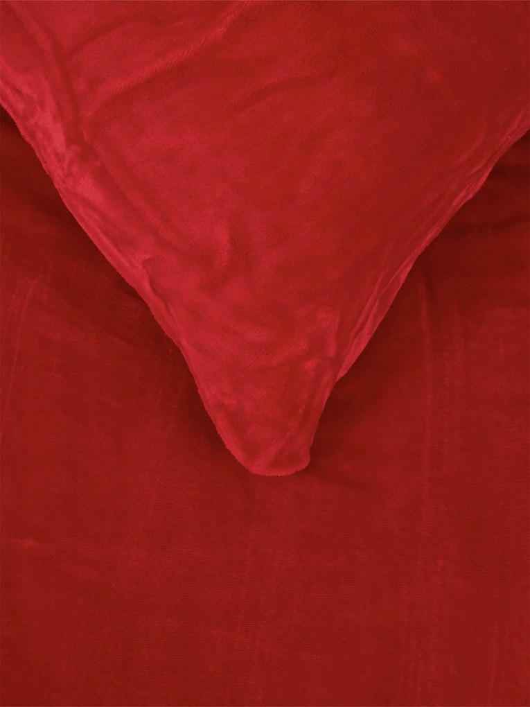 MK Lůžkoviny Mikroplyšové povlečení Exclusive - Laura tmavě červená 140 × 200 cm, 70 x 90 cm