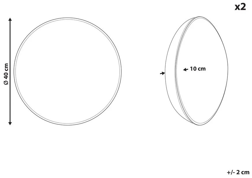 Sada 2 zahradních polštářů s motivem listů ⌀ 40 cm bílé/modré TORBORA Beliani