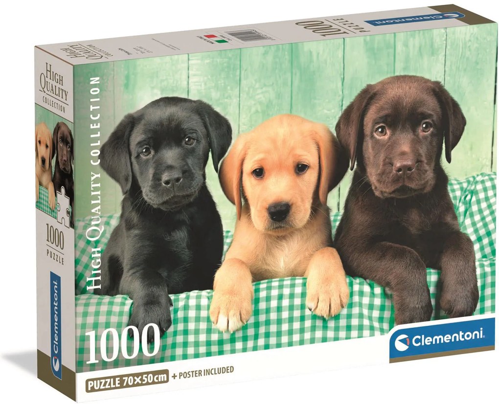 Clementoni - Puzzle 1000 Tři labradoři