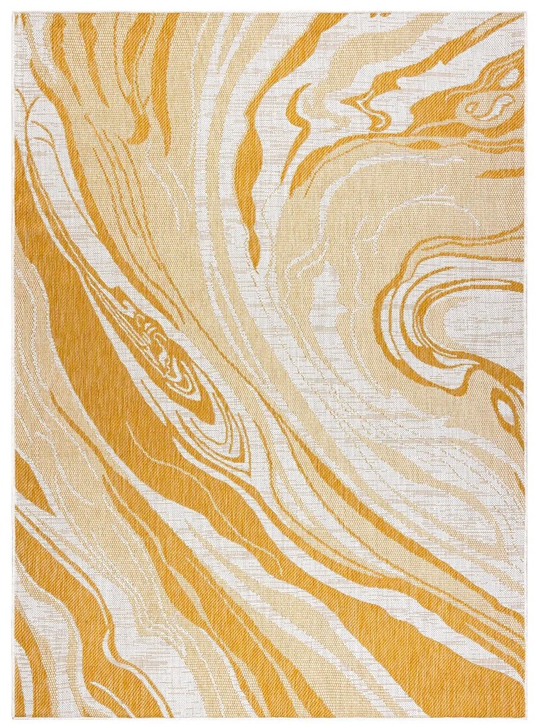 Dywany Łuszczów, Kusový koberec Sion Sisal Marble 22169 ecru/yellow – na ven i na doma, 160x220, žlutá, chodba / předsíň
