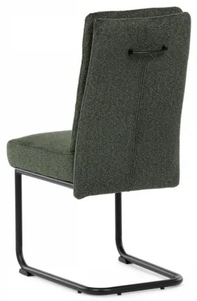 Jídelní židle zelená látka nohy černý kov DCL-P3107 GRN2