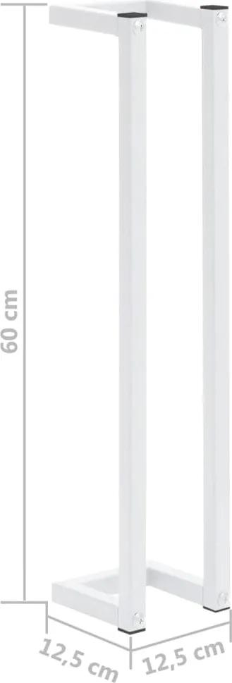 vidaXL Věšák na ručníky 12,5 x 12,5 x 60 cm železo [336116] Barva: Bílá