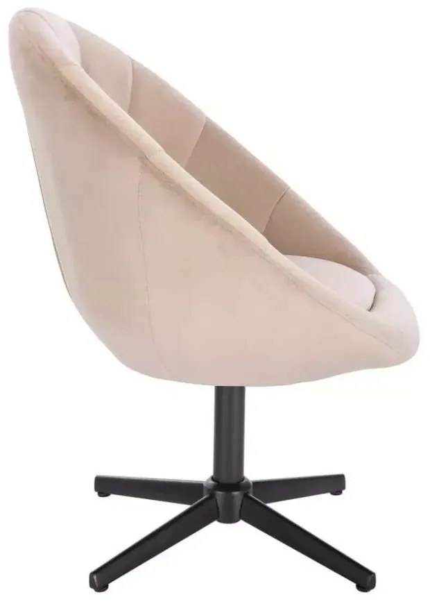 LuxuryForm DESIGN Otočné křeslo VERA VELUR na černém kříži - latte