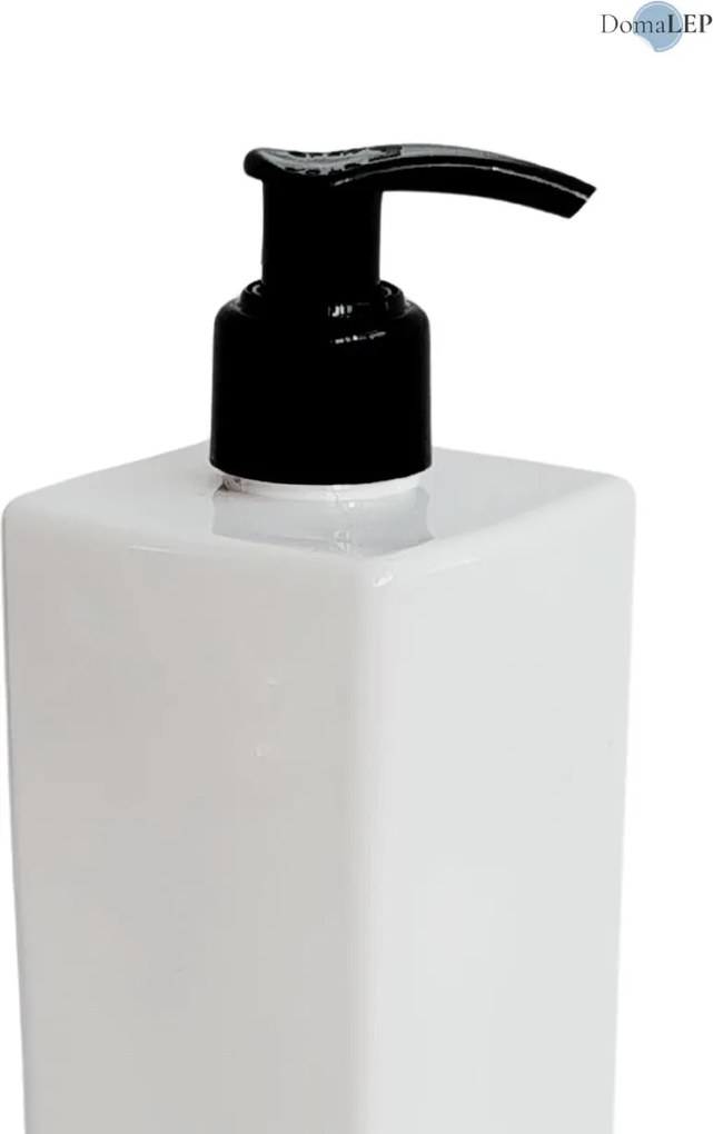 Dávkovač na mýdlo 500 ml bílý s černou pumpičkou LUNA