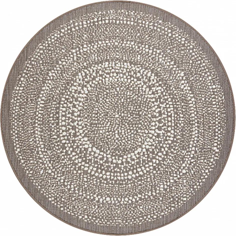 Kusový koberec Flats hnědý kruh, Velikosti 120cm
