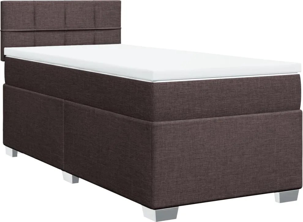 Box spring postel s matrací tmavě hnědá 80x200 cm textil 3288018