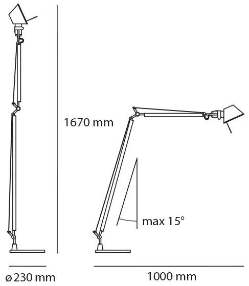 ARTEMIDE - Stojací lampa Tolomeo Reading Floor