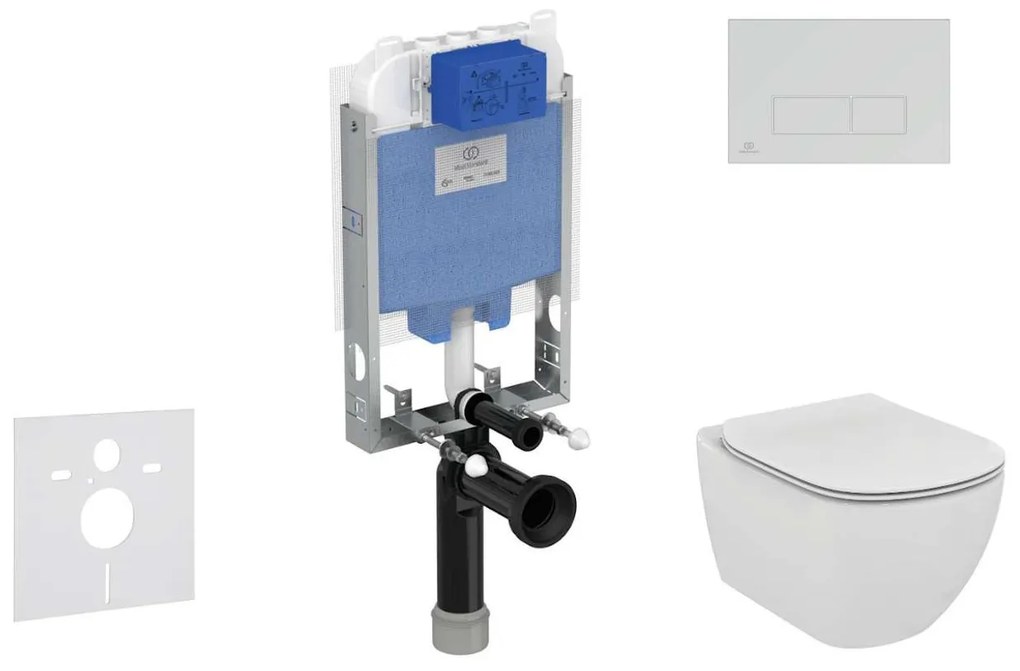 Ideal Standard ProSys - Set předstěnové instalace, klozetu a sedátka  Tesi, tlačítka Oleas M2, Rimless, SoftClose, chrom mat ProSys80M SP80