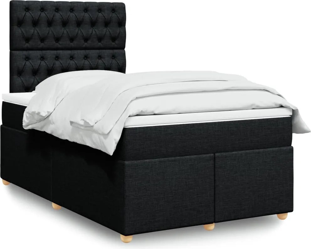 Box spring postel s matrací černá 120x200 cm textil 3291256