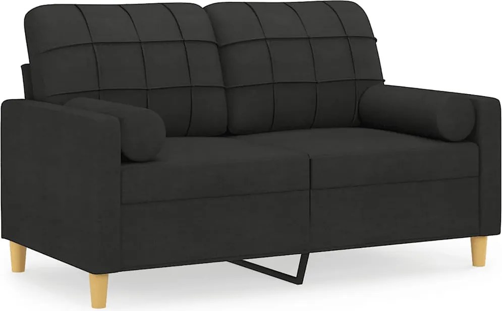 2místná pohovka s polštáři černá 120 cm textil 3200778