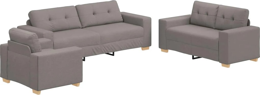 Pohovka 3 ks Taupe Lněná směs 3324634