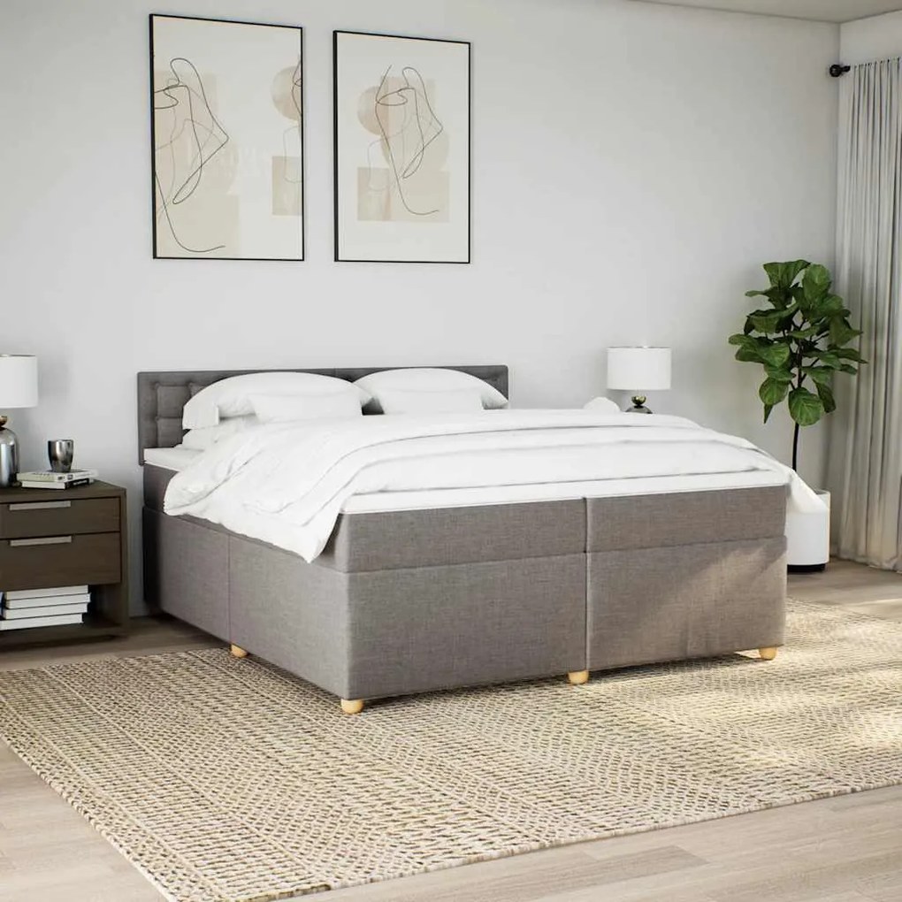 Box spring postel s matrací taupe 200x200 cm textil 3289105