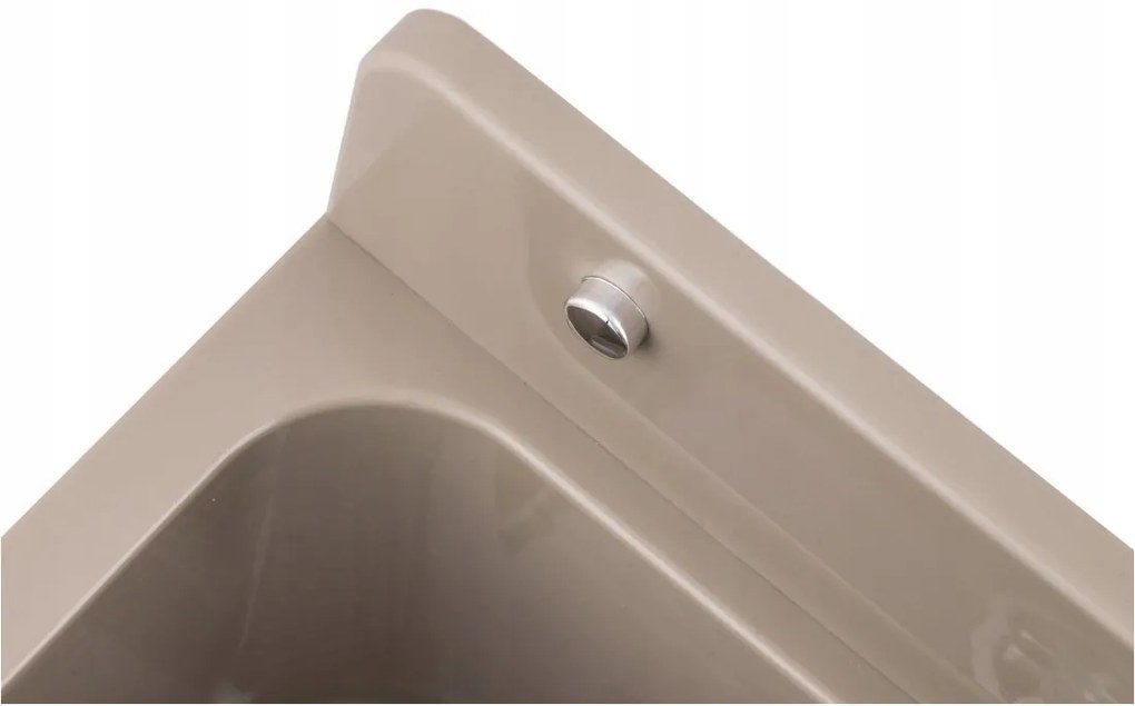 Sink Quality Universe, univerzální plastová výlevka 50x34x31 cm + sifon, 1-komorová, béžová, SKQ-KGK50-B