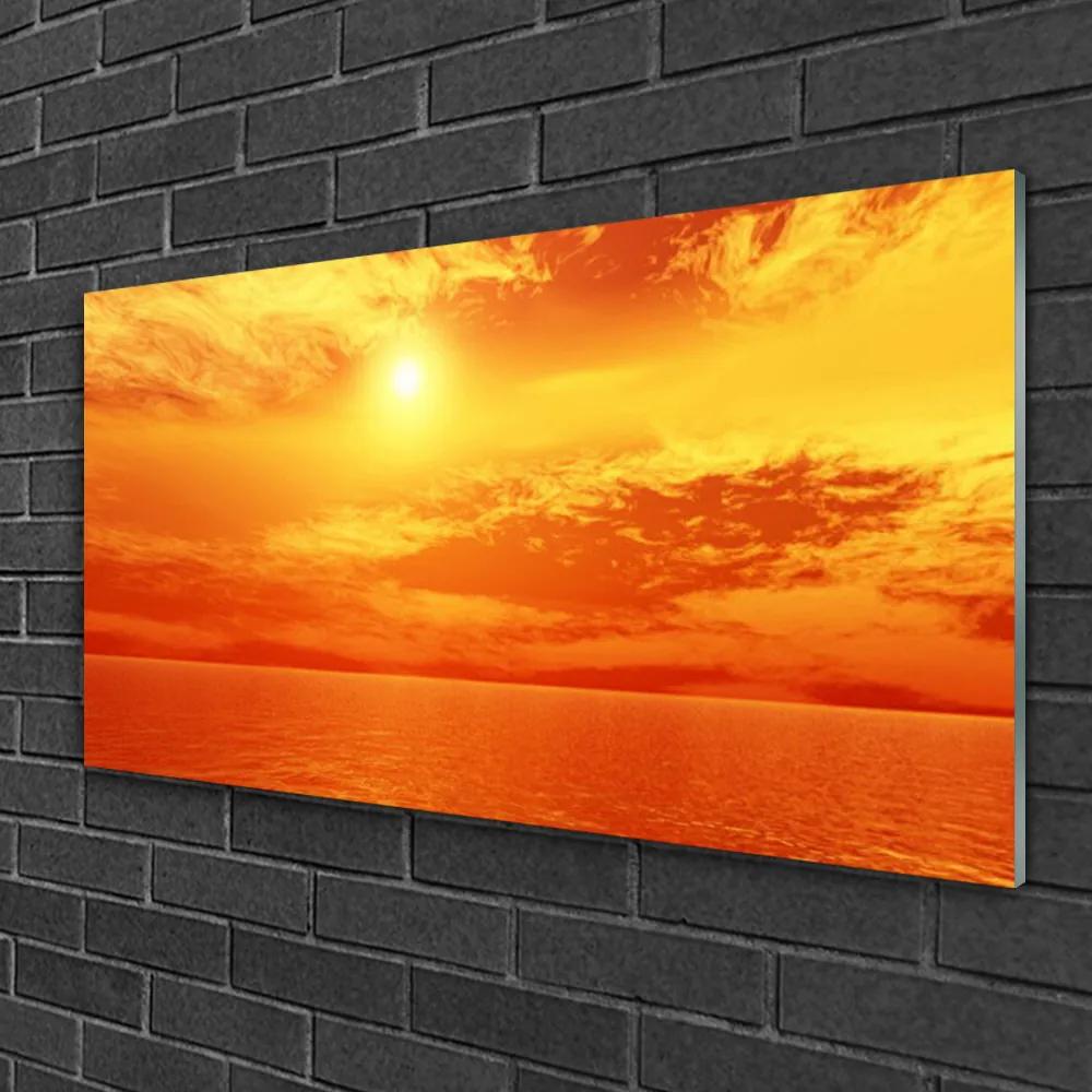 Obraz na skle Slunce Moře Krajina 100x50 cm