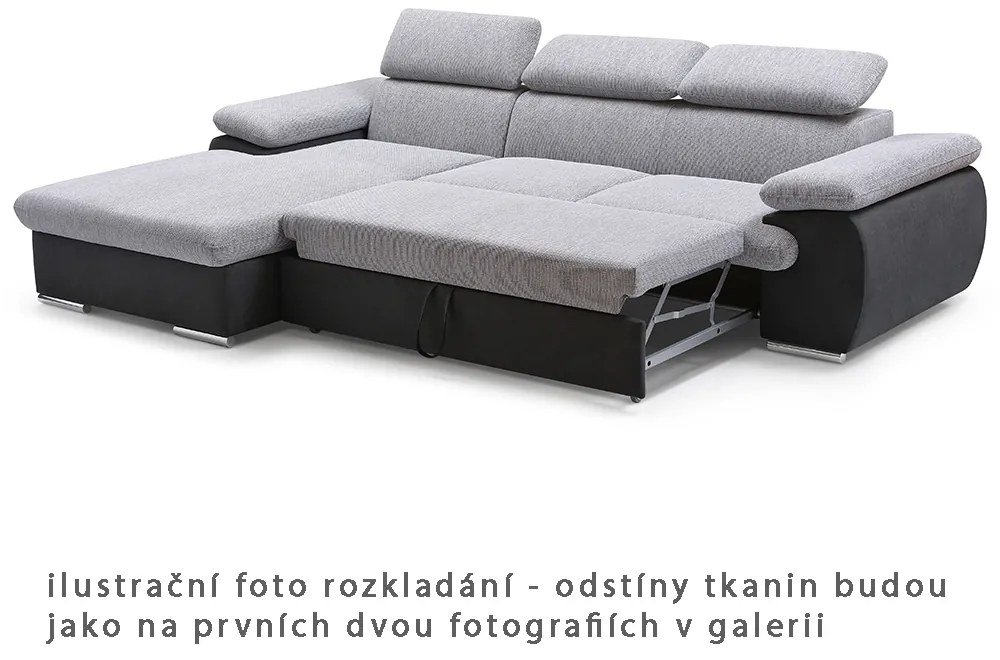 Sedací souprava COOL | 191x281 cm | rozkládací + úložný prostor | LEVÁ | světle šedá 18/14