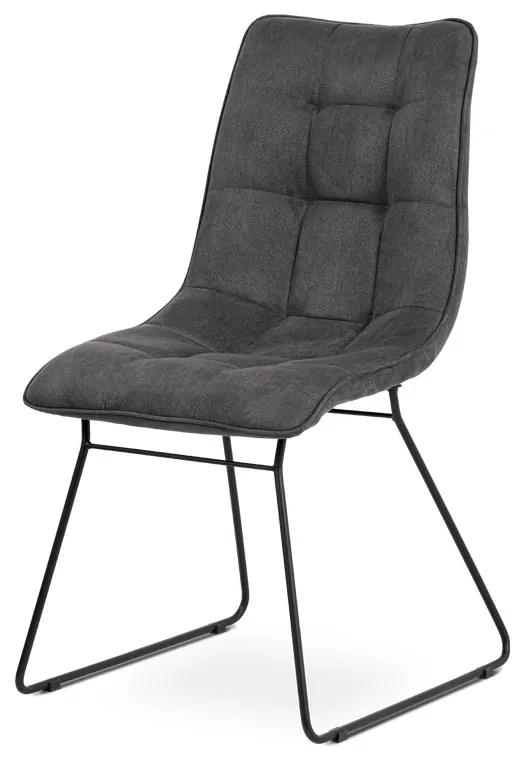 Jídelní židle DCH-414 GREY3 látka šedá, kov černý mat