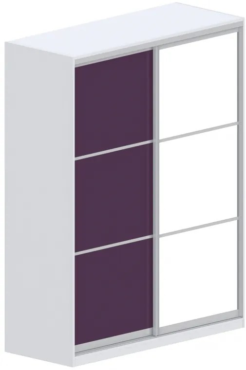 Artspect 351655PM-B - Šatní skříň s posuvnými dveřmi a zrcadlem 160x62x205cm - Royal Blue