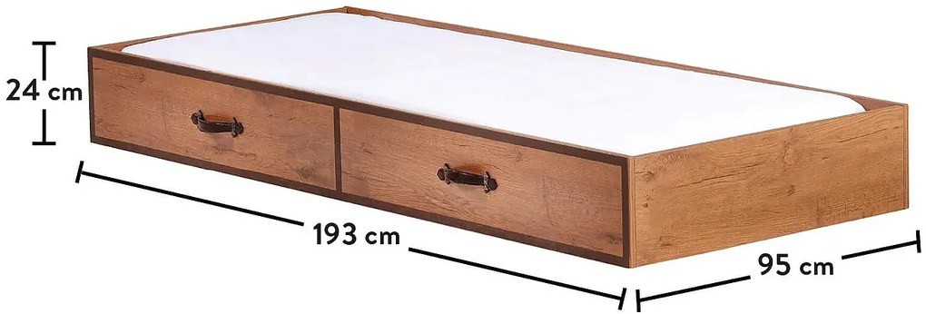 Zásuvka k posteli Jack 90x190cm - dub lancelot