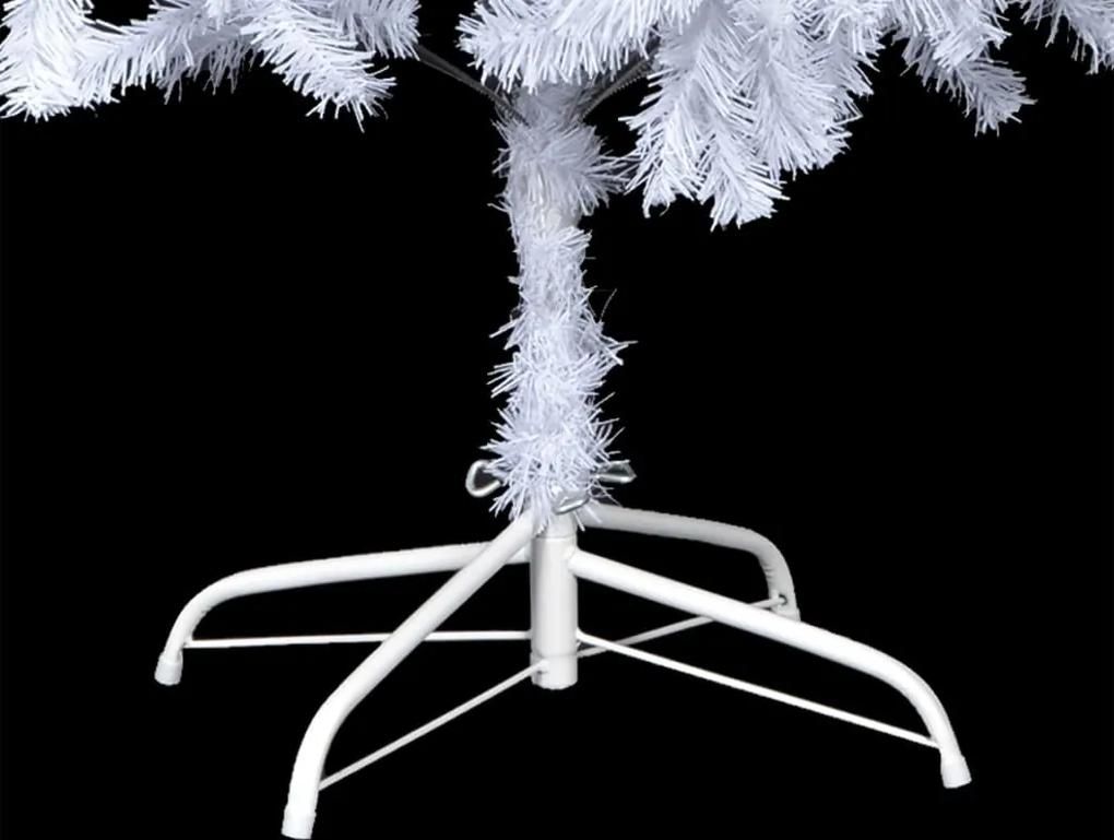 vidaXL Umělý vánoční stromek s LED a sadou koulí 210 cm 910 větviček [3077495] Barva: Bílo-šedá