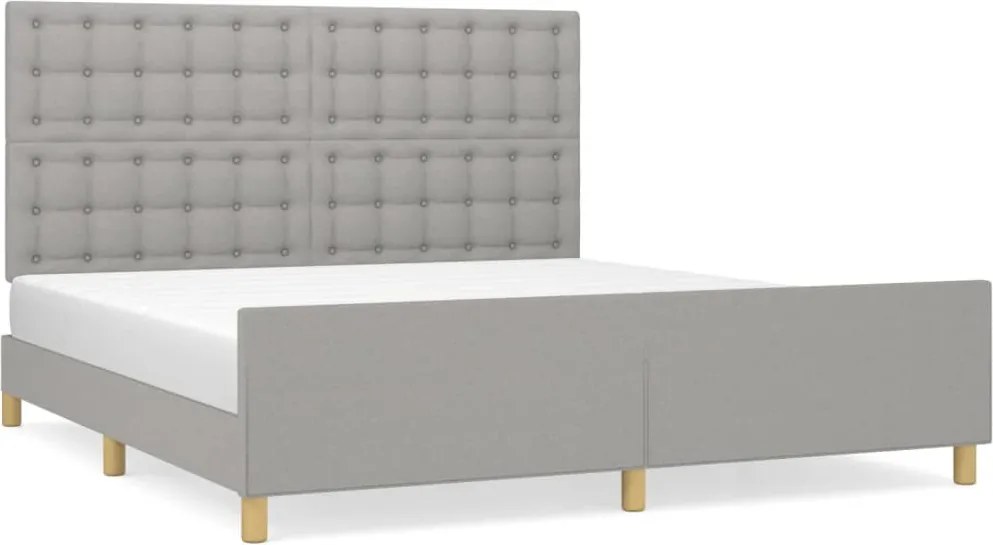 Rám postele bez matrace světle šedý 160 x 200 cm textil 3125389