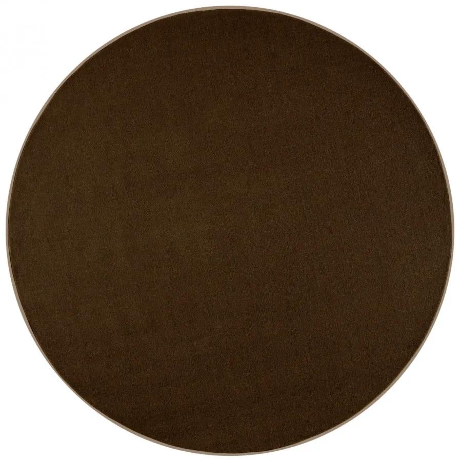 Hans Home | Kusový koberec Nasty 101154 Braun kruh, hnědá - 200x200 (průměr) kruh