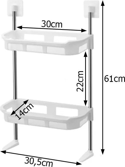 Verk Group Koupelnová polička nad záchodovým prkénkem volně stojící wc 2 police polička wc