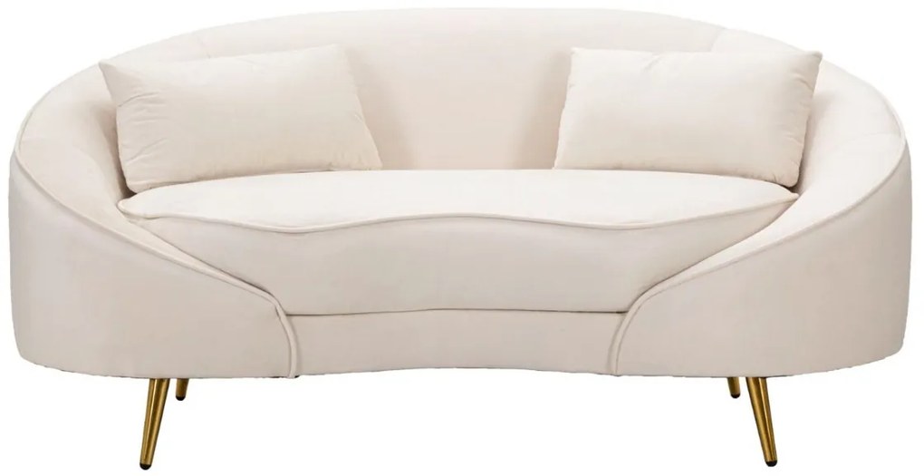 Designová pohovka Yasmeen 148 cm krémová / zlatá