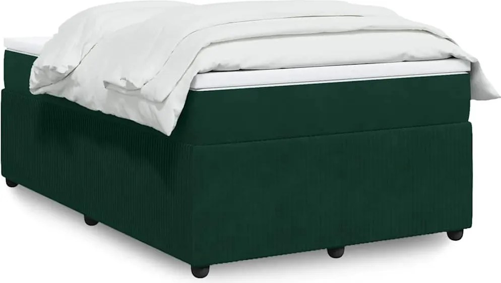 Box spring postel s matrací tmavě zelená 120x190 cm samet 3285629