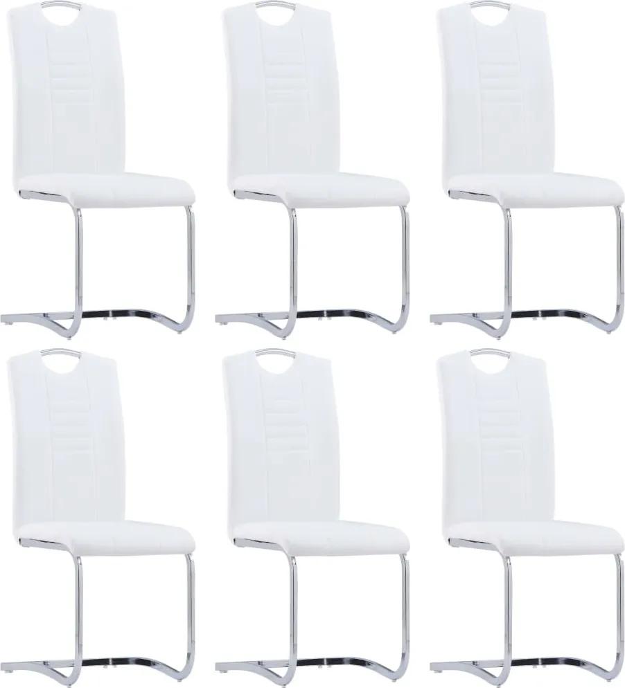 vidaXL Konzolové jídelní židle 6 ks umělá kůže [278833] Barva: Bílá