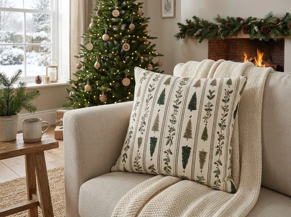 Bavlněný povlak na polštář HOLLY PINES 45x45 cm, barevný