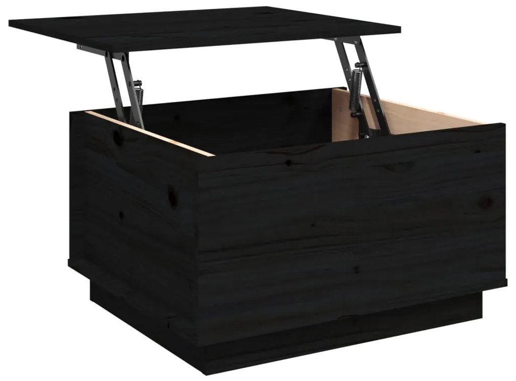 Konferenční stolek černý 60x50x35 cm masivní borové dřevo - Default Title