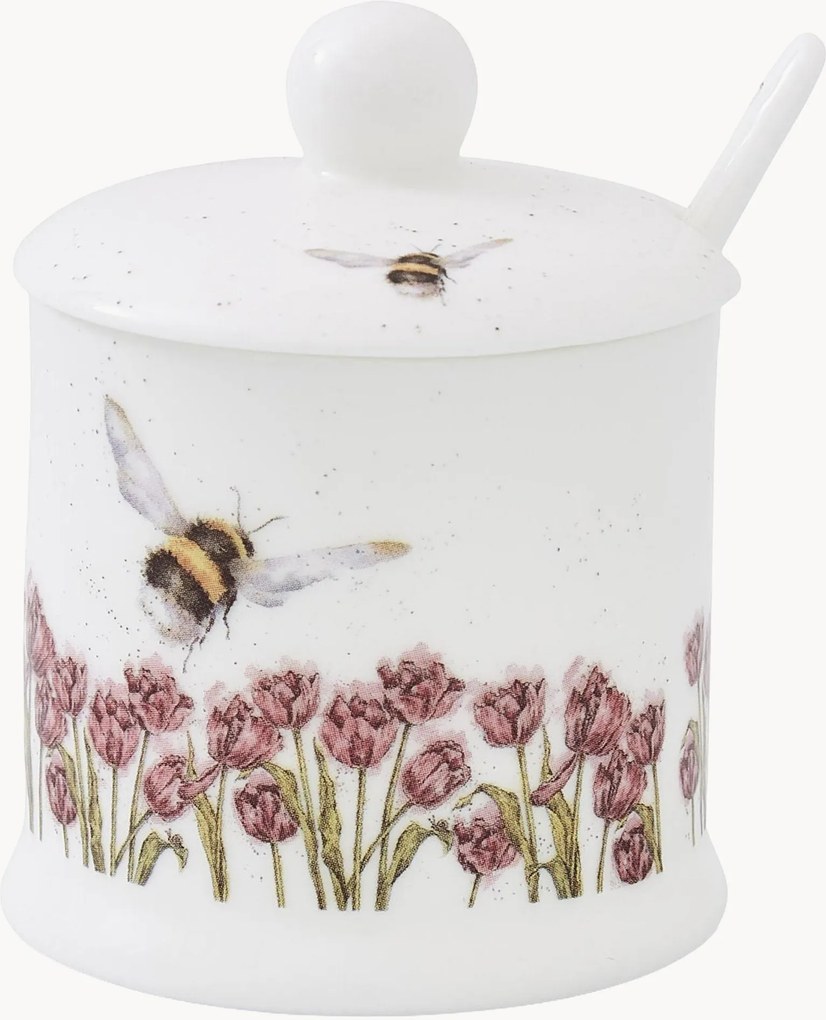 Cukřenka's lžičkou z kostního porcelánu Bumble Bee