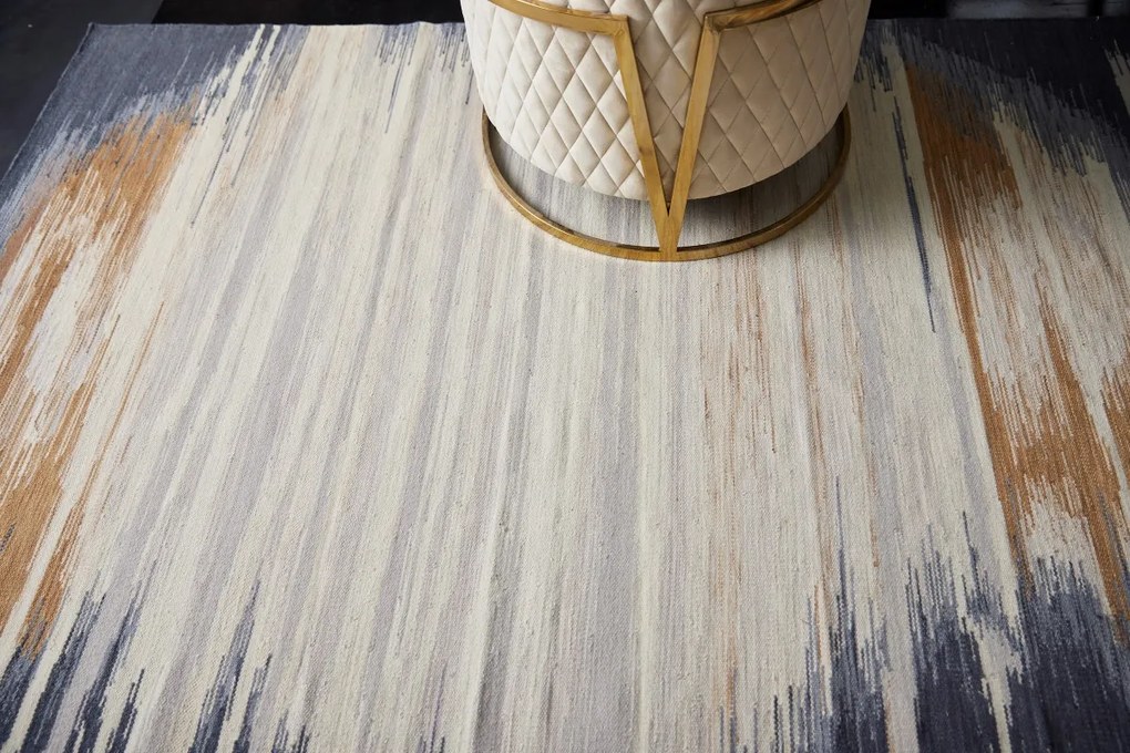 Diamond Carpets koberce Ručně vázaný kusový koberec Ombre Paris DESP HL64 Ivory Charcoal - 160x230 cm