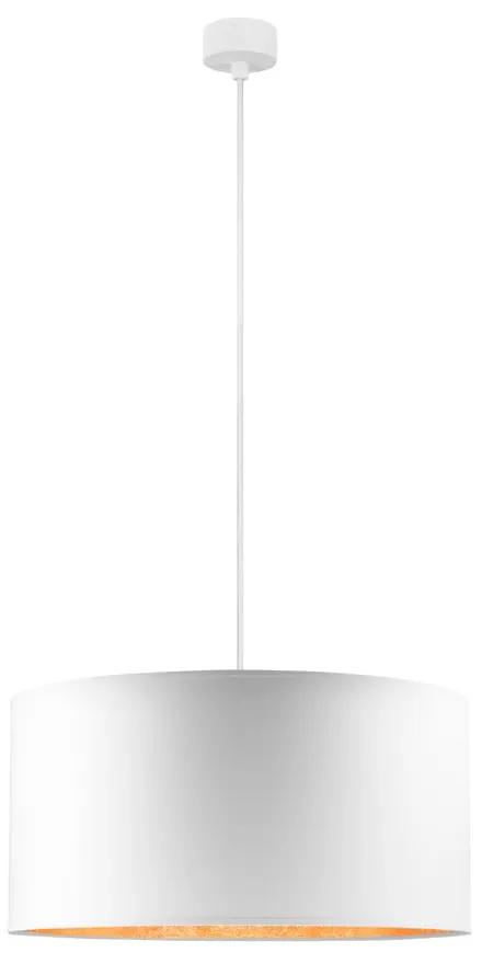 Bílé závěsné svítidlo s detailem v měděné barvě Sotto Luce Mika XL, ⌀ 50 cm
